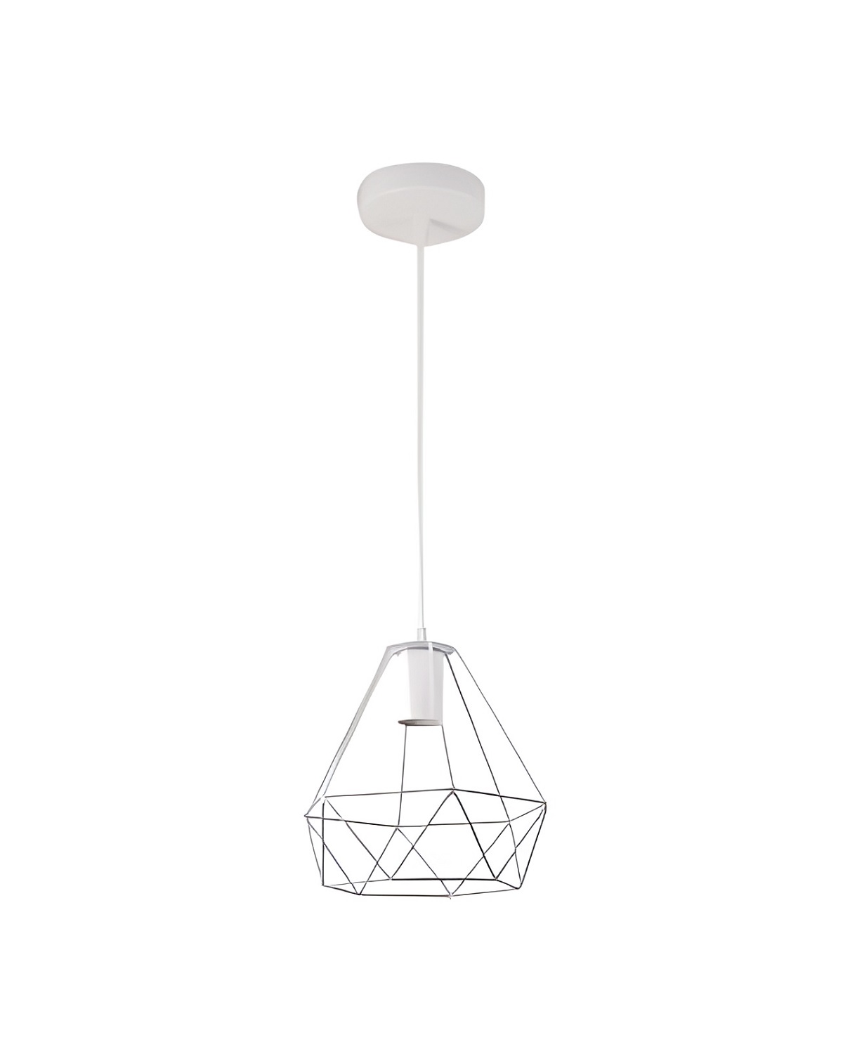 Macroelectric :: Electricidad e iluminación - Colgante Jaula Blanca Hexagonal