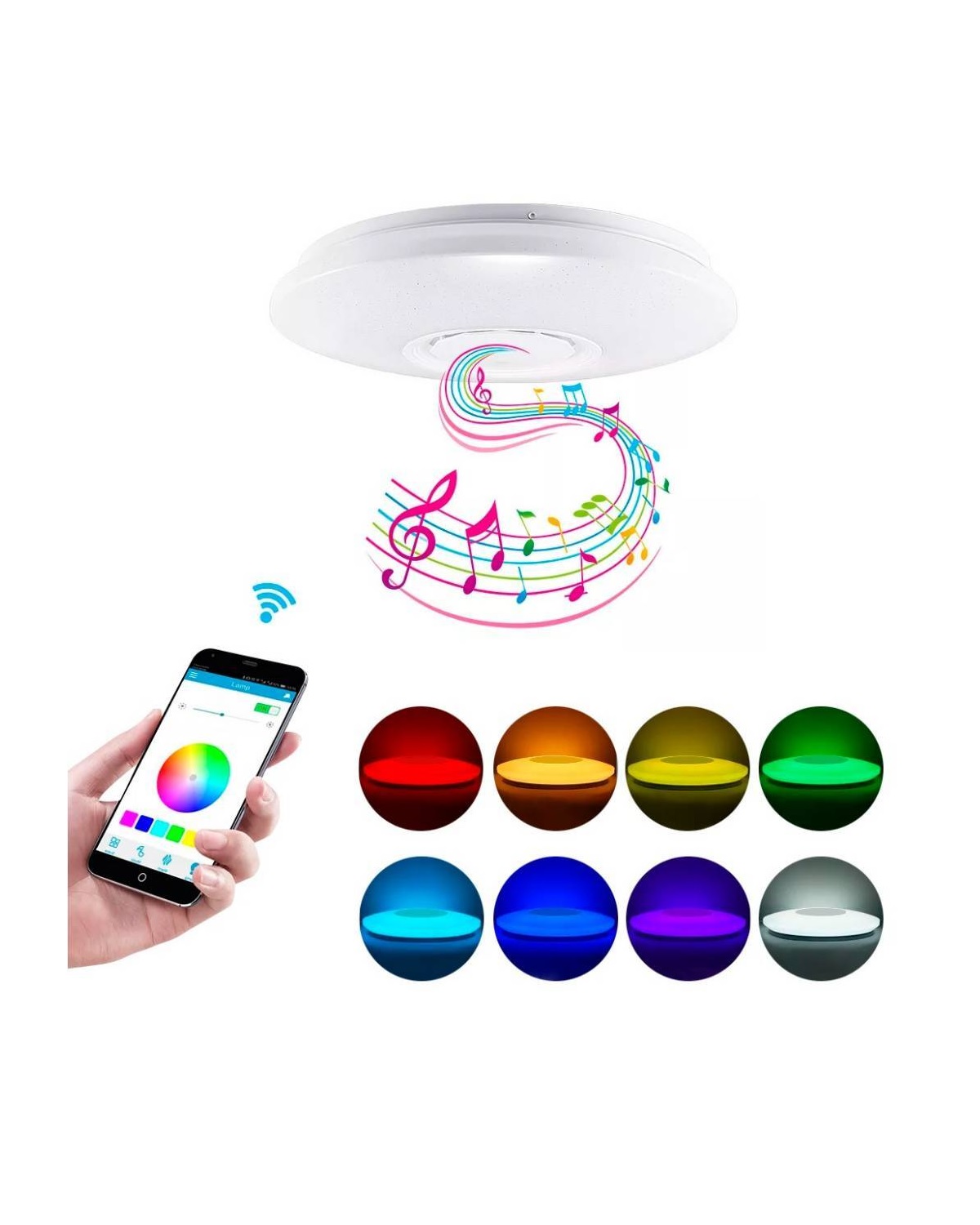 Macroelectric :: Electricidad e iluminación - Plafón LED RGB Musical C ...